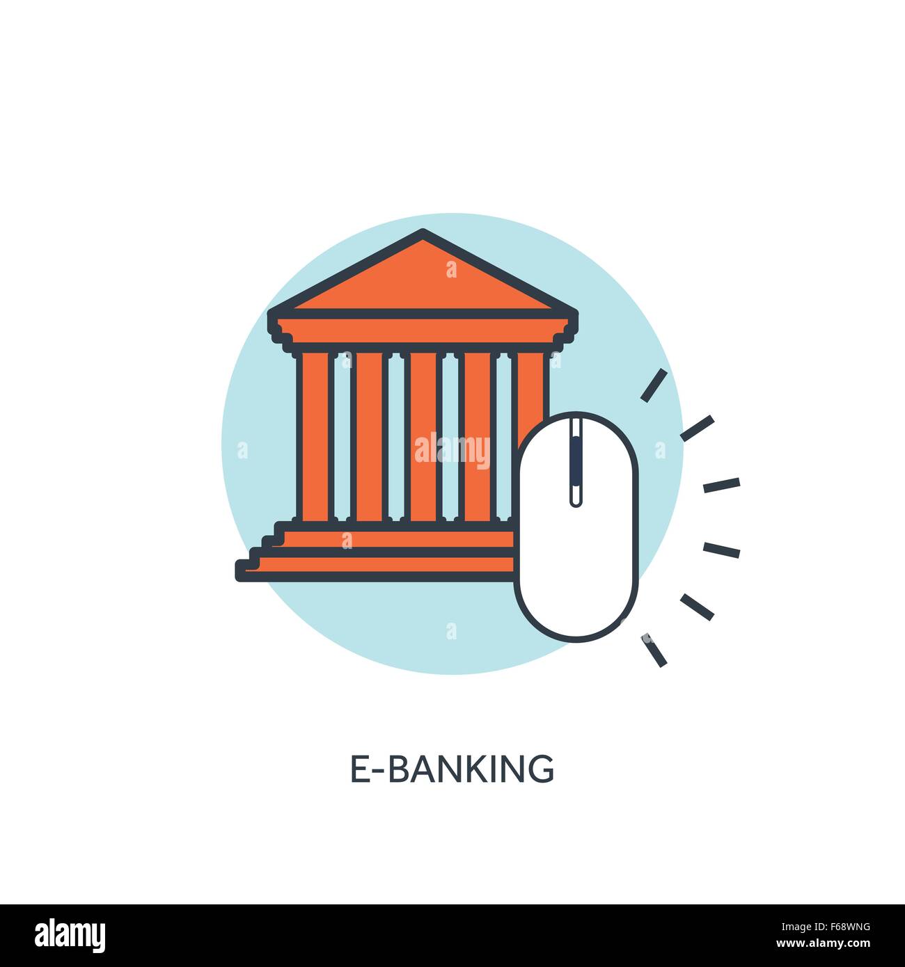 Flat lined internet banking background with mouse icon Stock Vector ...