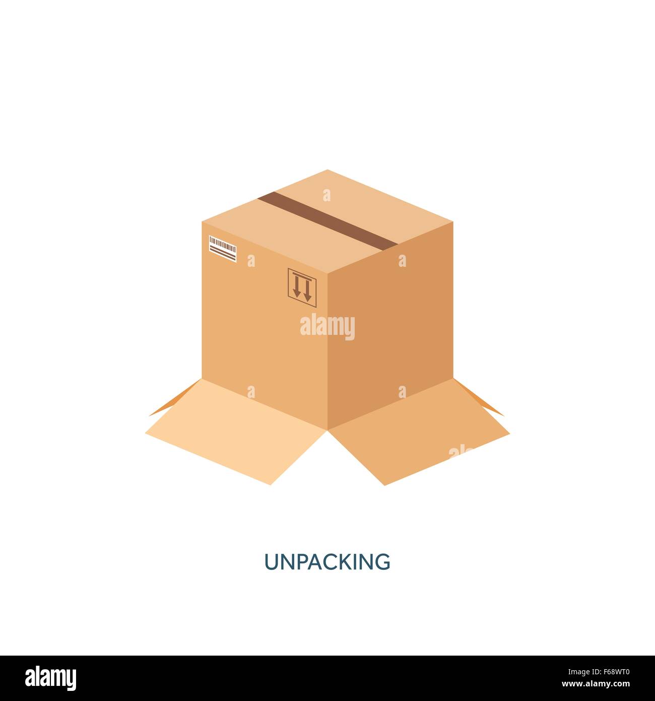 Vector illustration. Flat carton box. Transport, packaging, shipment ...