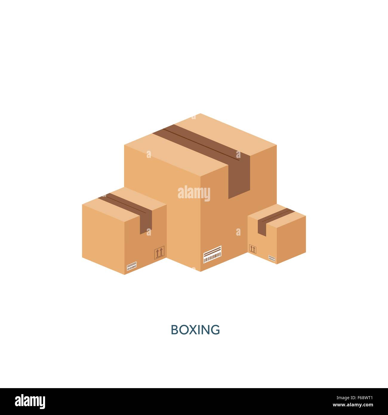 Vector illustration. Flat carton box. Transport, packaging, shipment ...
