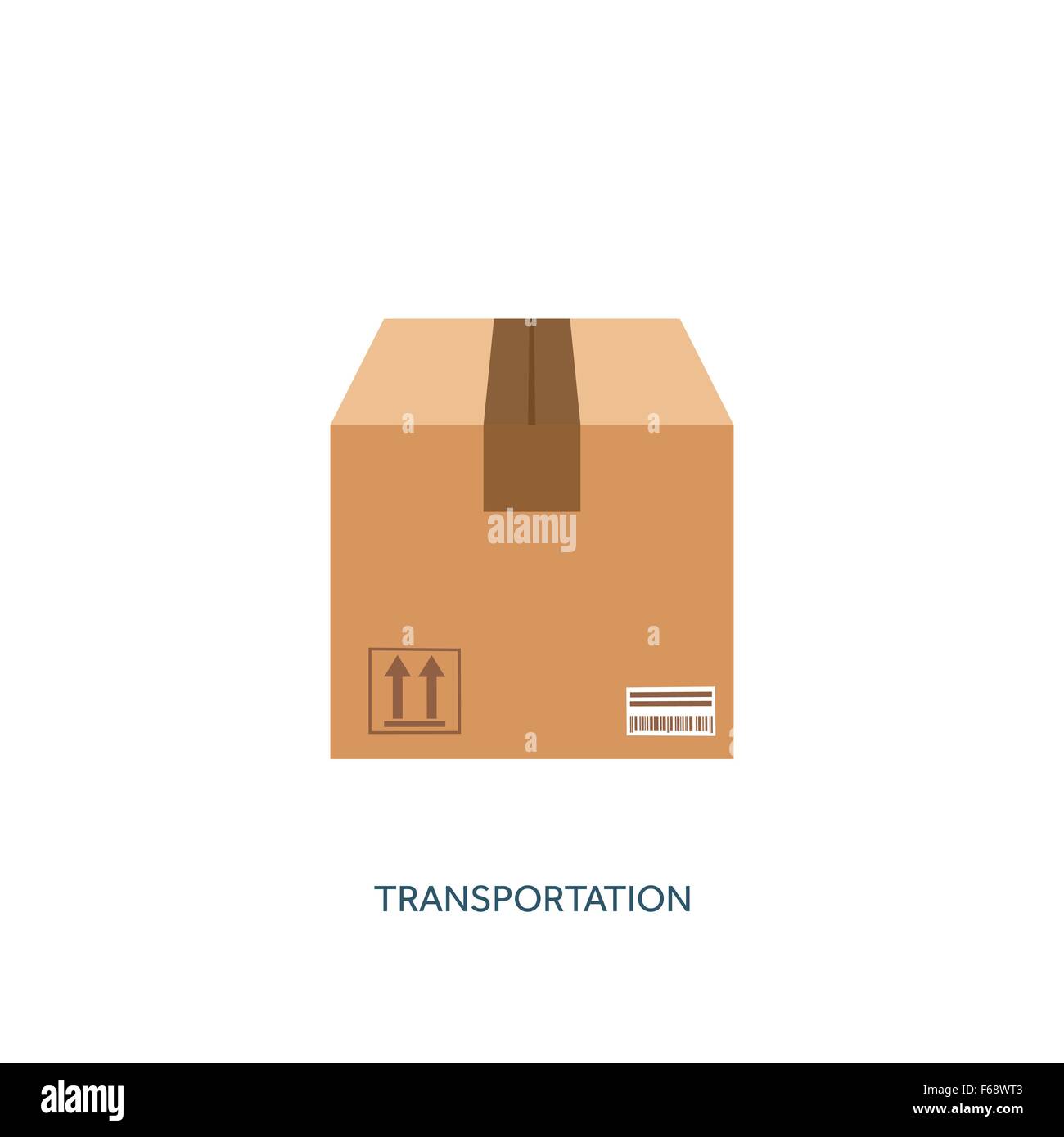 Vector illustration. Flat carton box. Transport, packaging, shipment ...