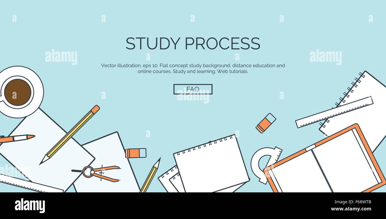 Vector illustration. Flat backgrounds set. Distance education ,learning ...