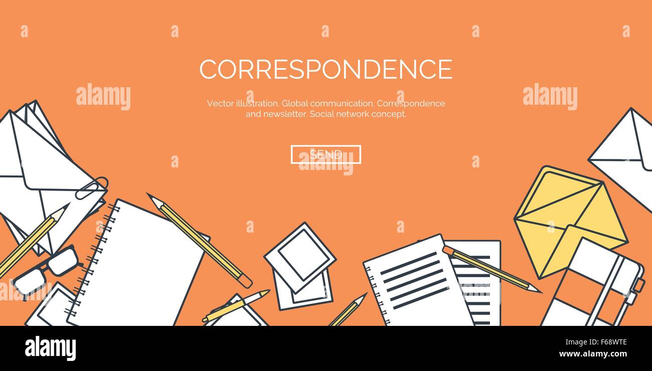 Vector illustration. Flat background with envelope. Emailing concept ...