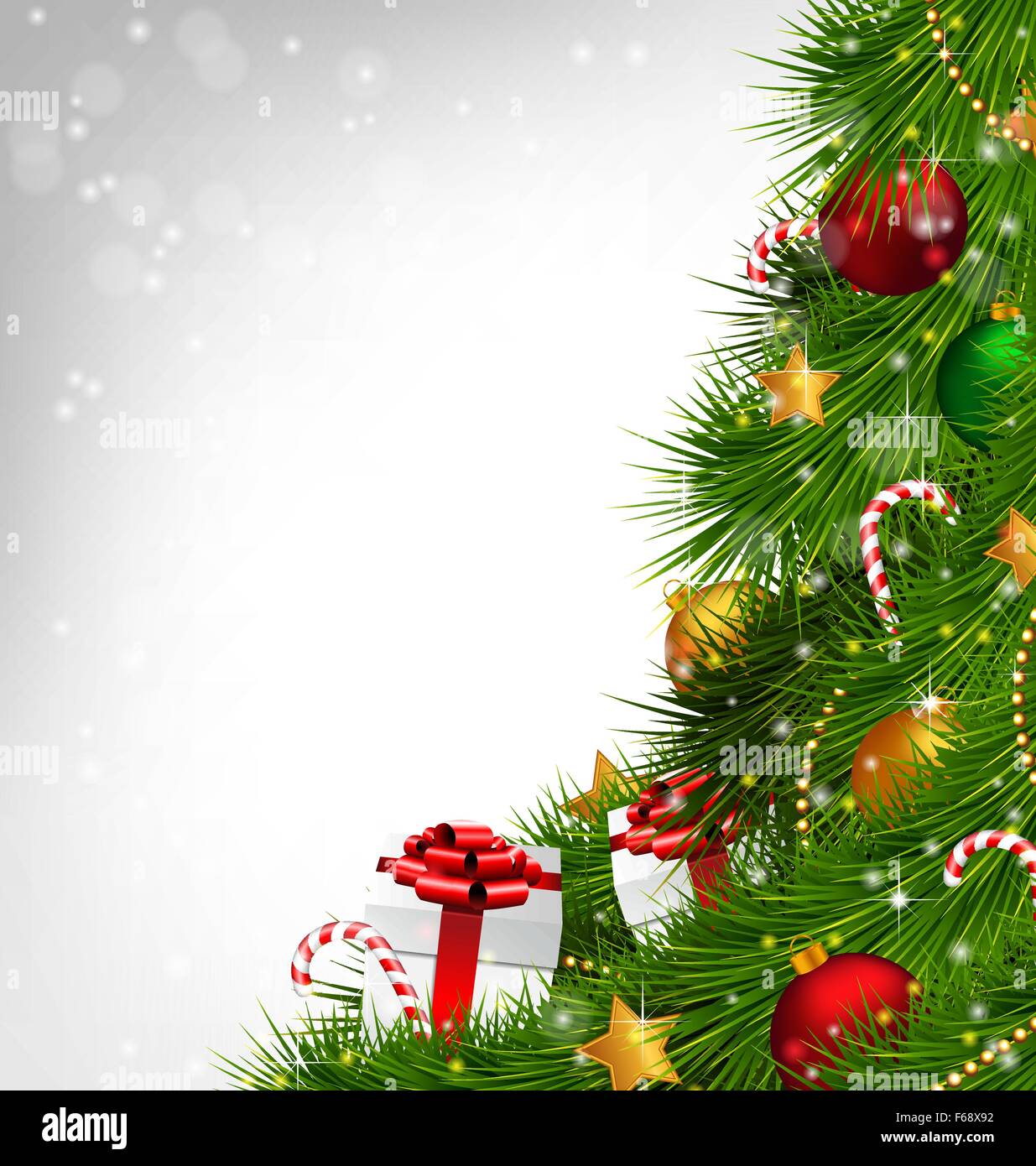 Christmas tree with adornments on grayscale Stock Vector Image & Art ...
