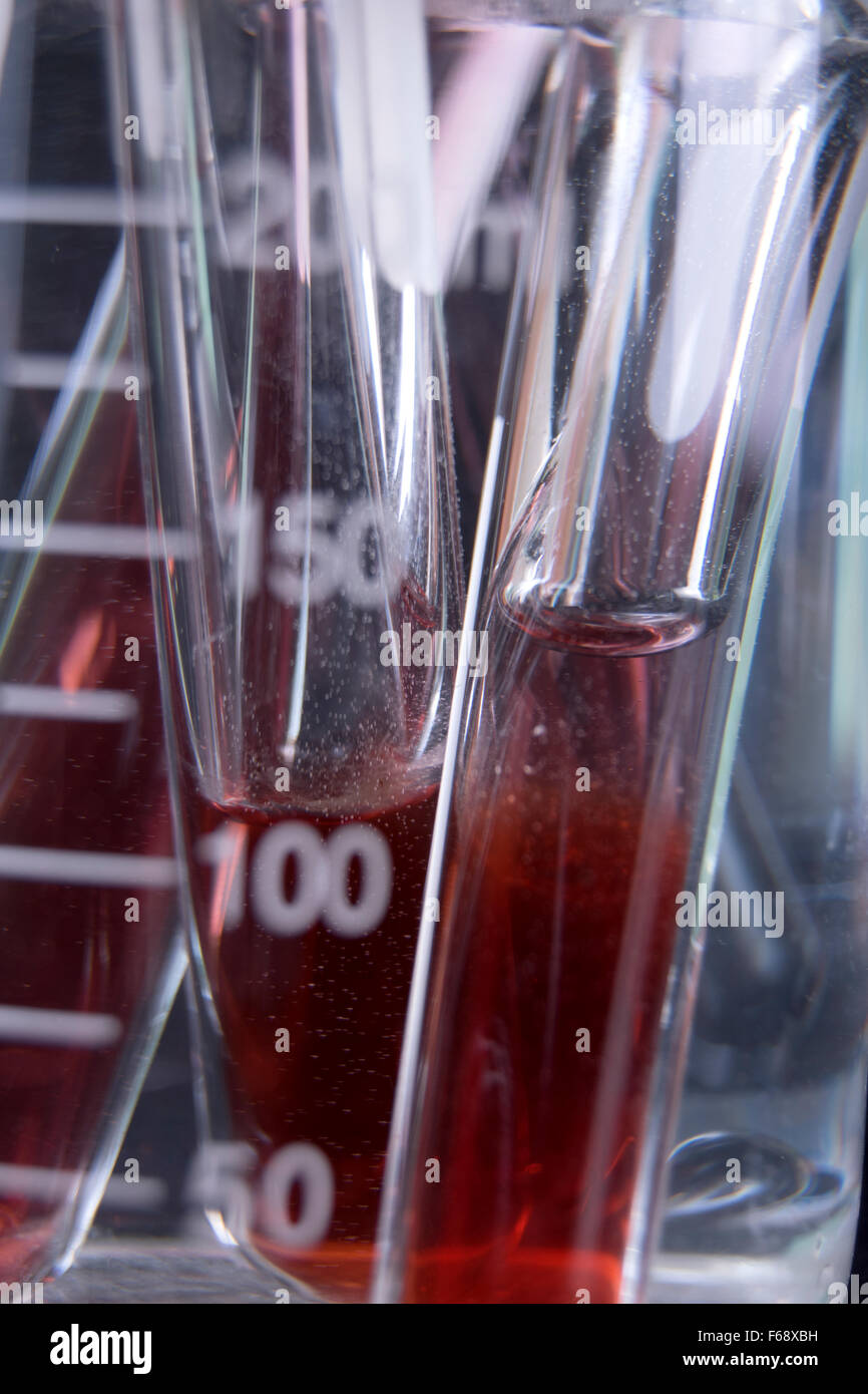 test tubes with blood in beaker Stock Photo - Alamy