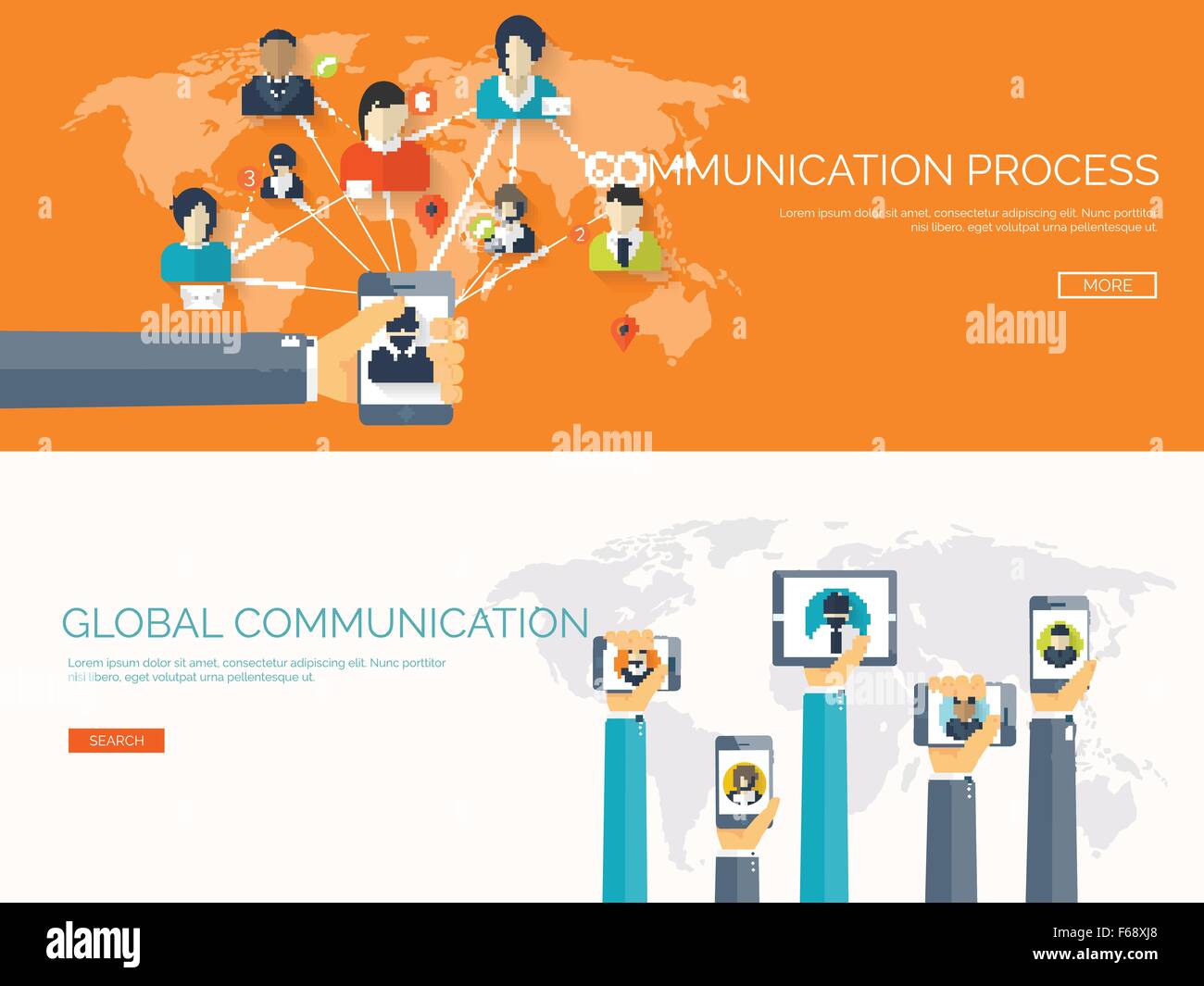 Vector illustration. Global communication. Social network ,chatting ...