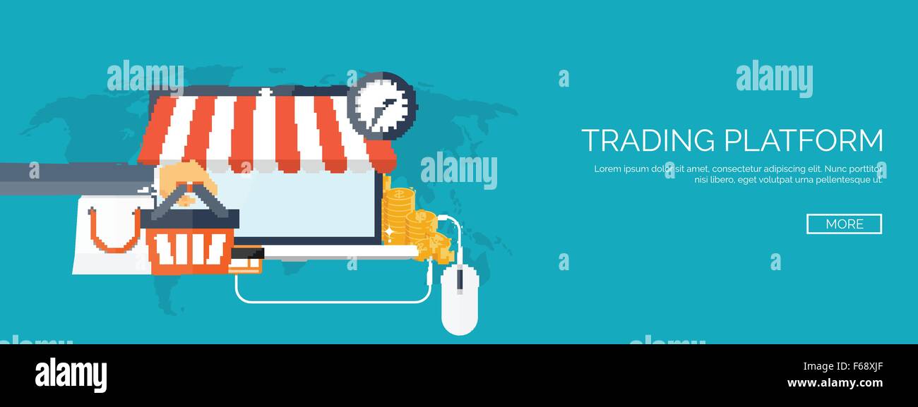 Vector illustration. Flat header. Shopping. Web store. Global ...