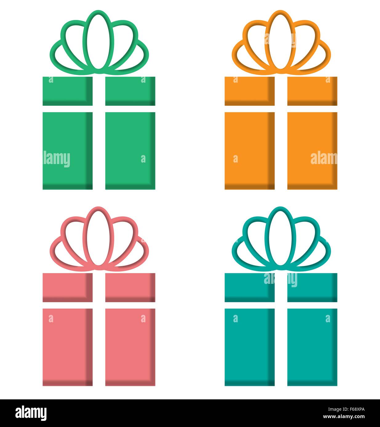 Gift boxes cutout on different backgrounds on white Stock Vector Image ...