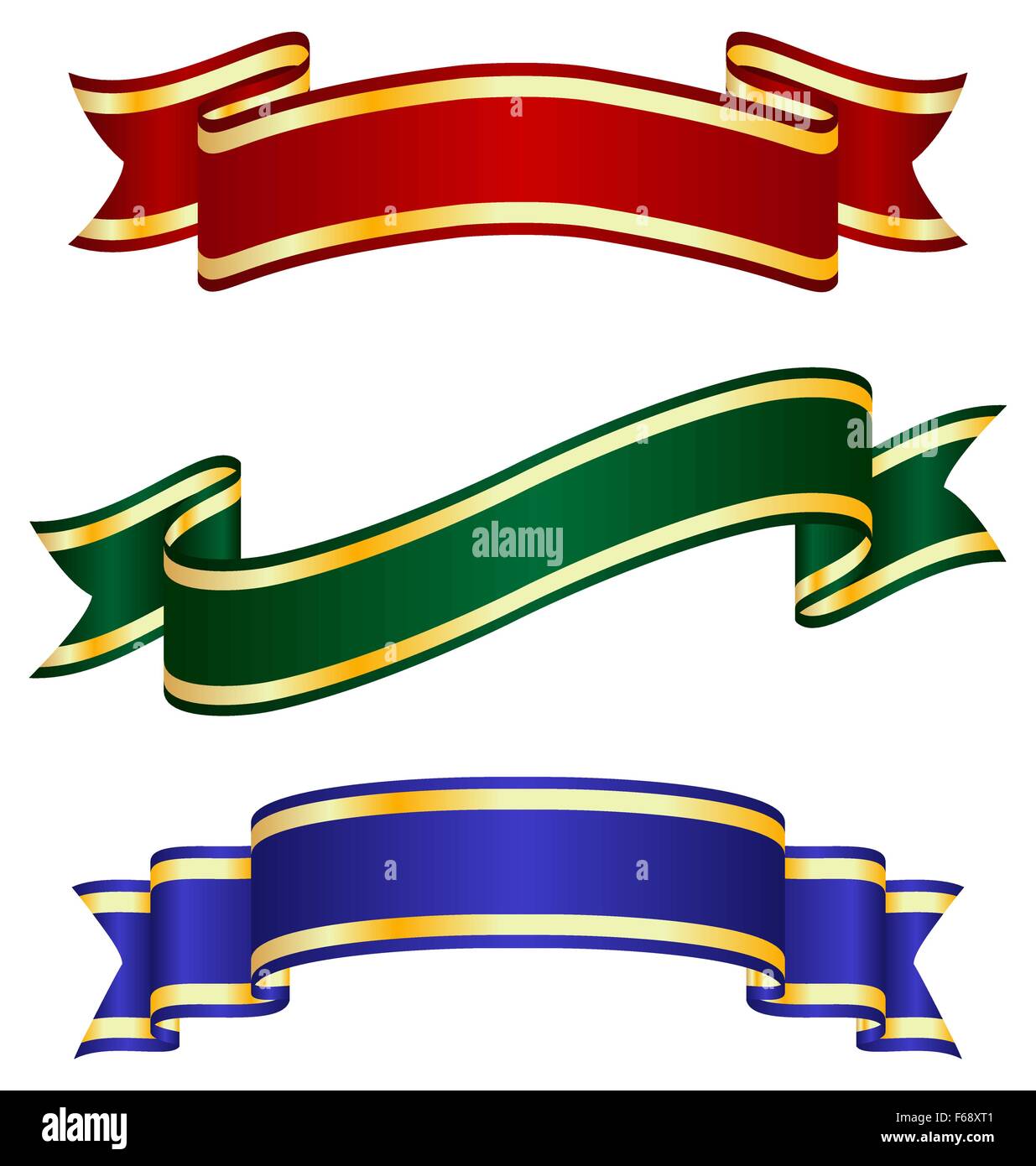 Celebration Curved Ribbons Variations Isolated on White Stock Vector ...