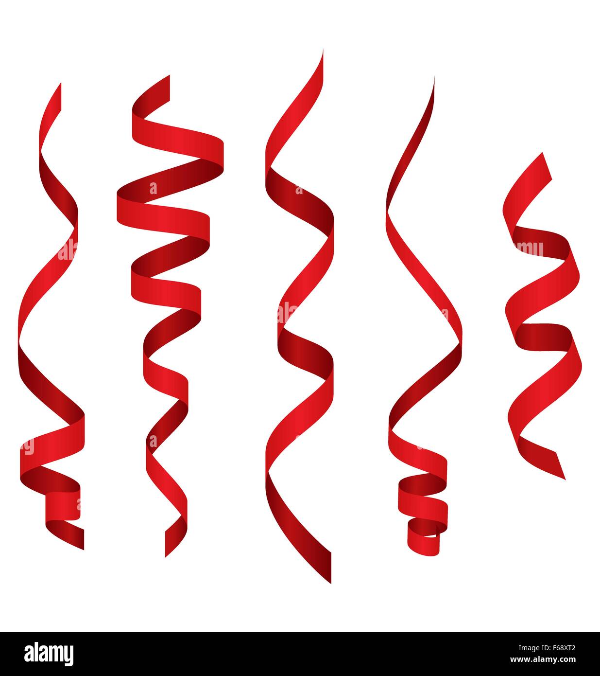 Celebration Curved Ribbons Variations Isolated on White Stock Vector ...