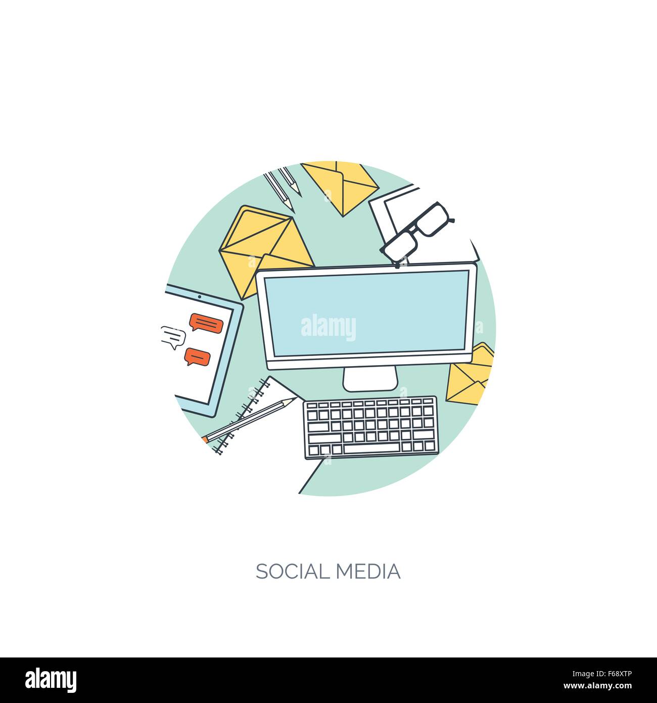 Vector illustration. Global communication. Social network ,chatting ...
