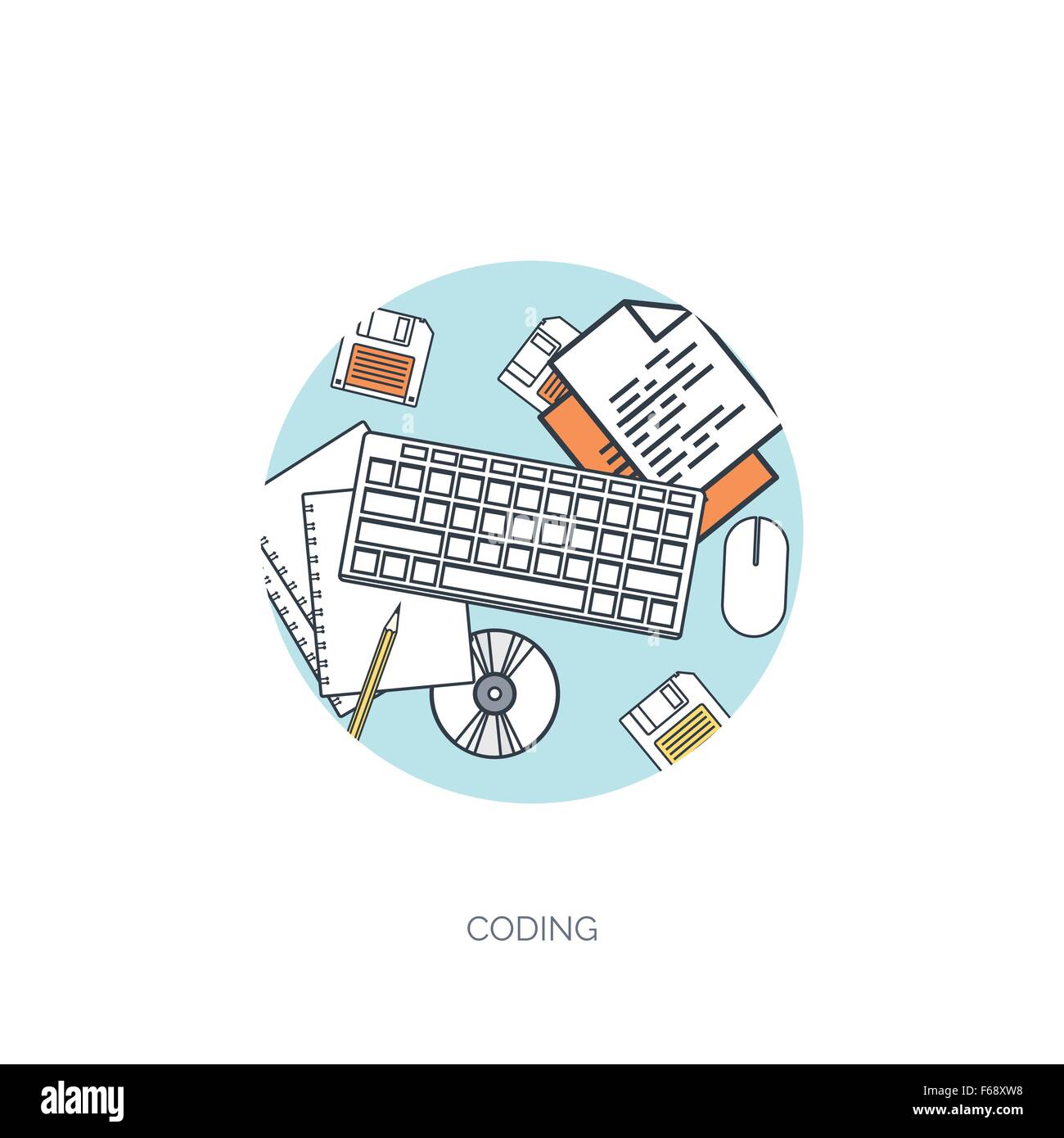 Vector illustration. Flat background. Coding, programming. SEO. Search ...