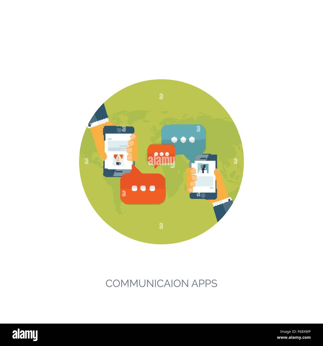 Vector illustration. Global communication. Social network ,chatting ...