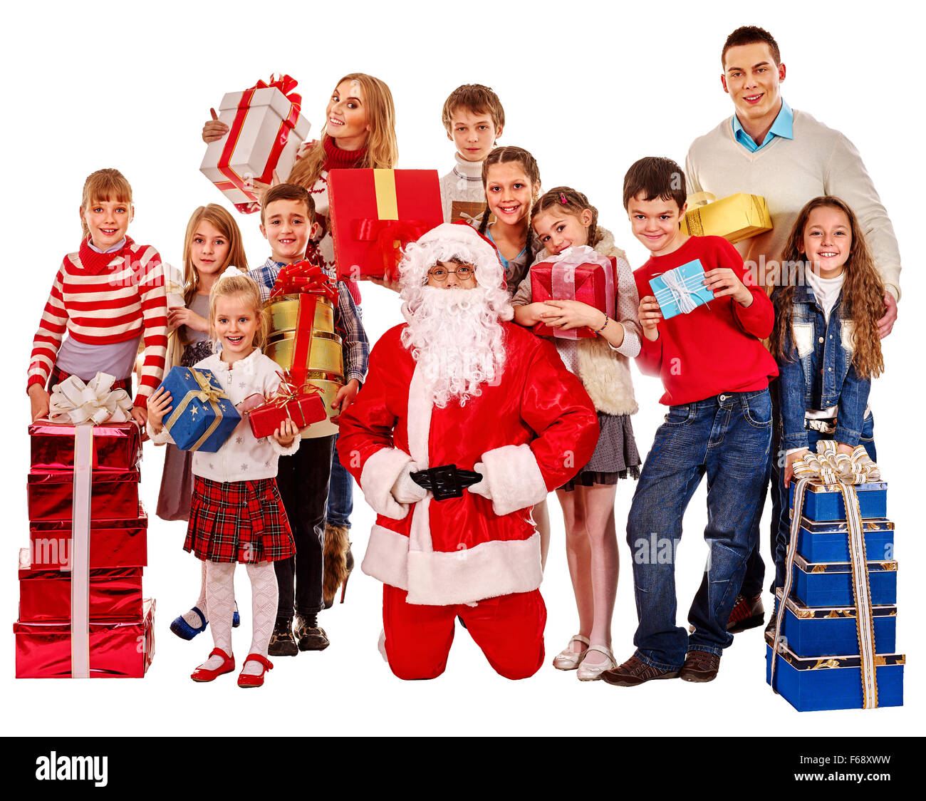 Mother father children christmas party Cut Out Stock Images & Pictures ...