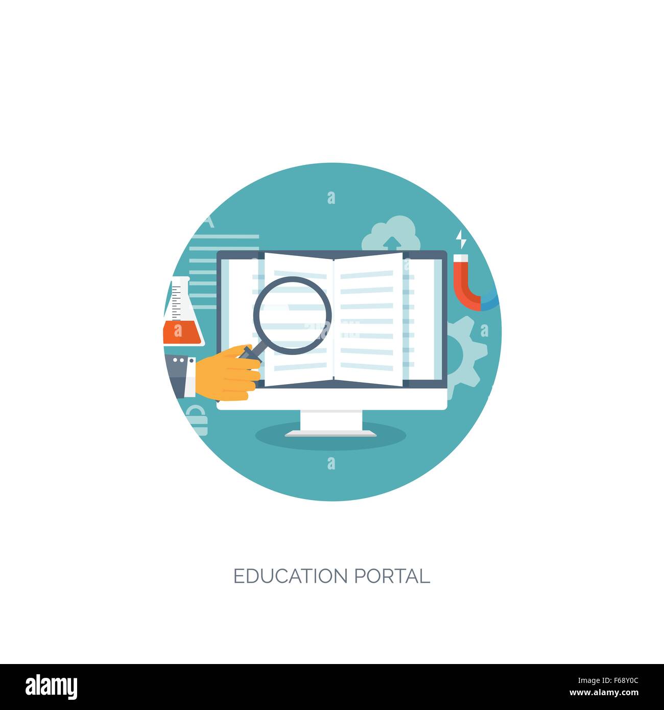 Vector illustration. Flat backgrounds set. Distance education ,learning ...