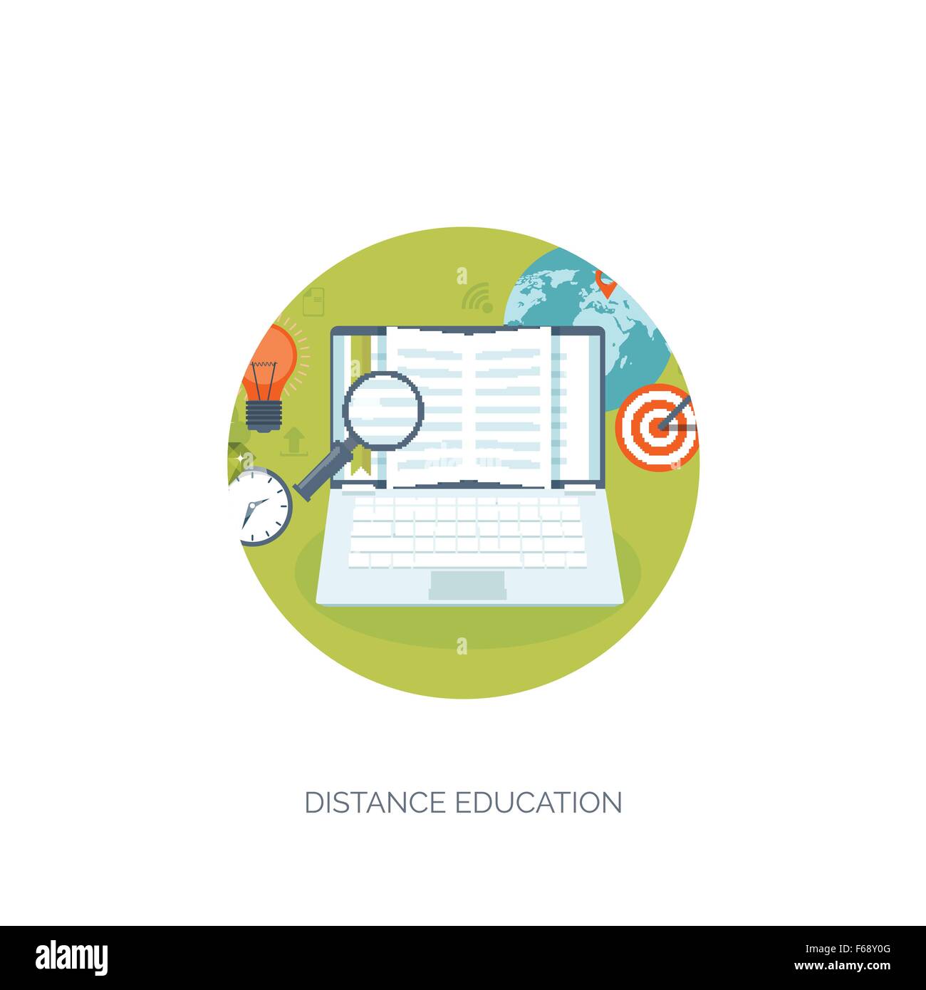 Vector illustration. Flat backgrounds set. Distance education ,learning ...
