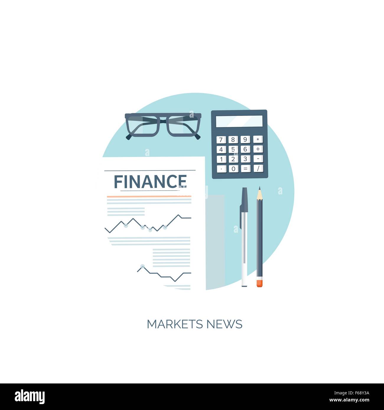 Flat vector illustration. Flat background. Finance , market news ...