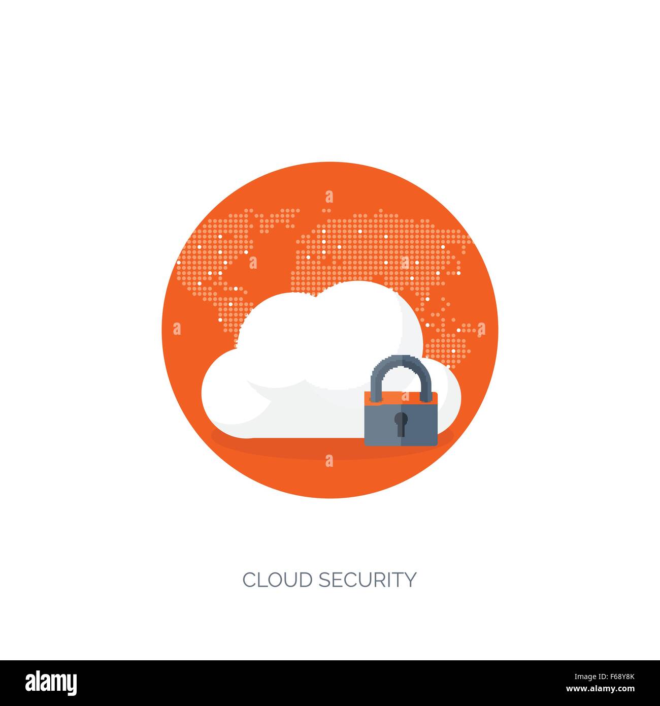 Vector illustration. Flat cloud computing background. Data storage ...