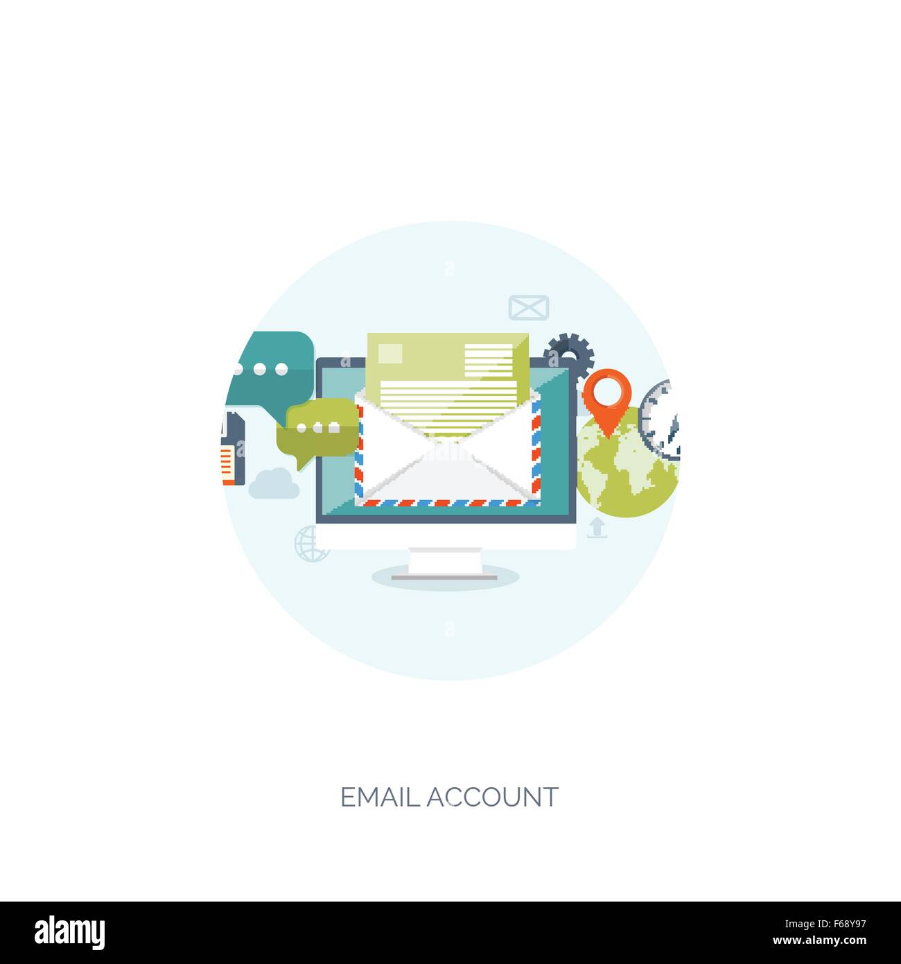 Vector illustration. Global communication. Social network ,chatting ...