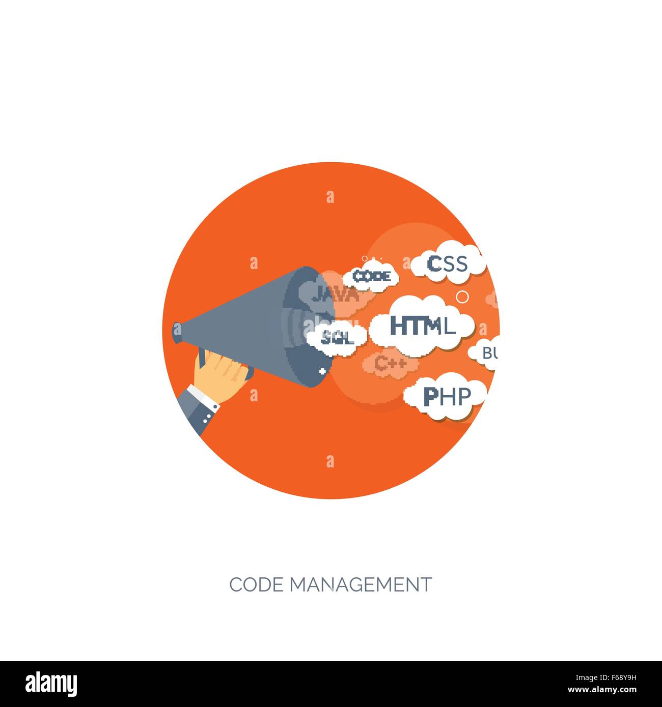 Vector illustration. Flat background. Coding, programming. SEO. Search ...