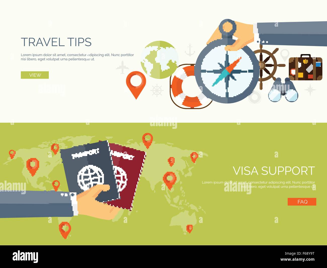 Vector illustration. Flat travel background. Tourism , visa support ...