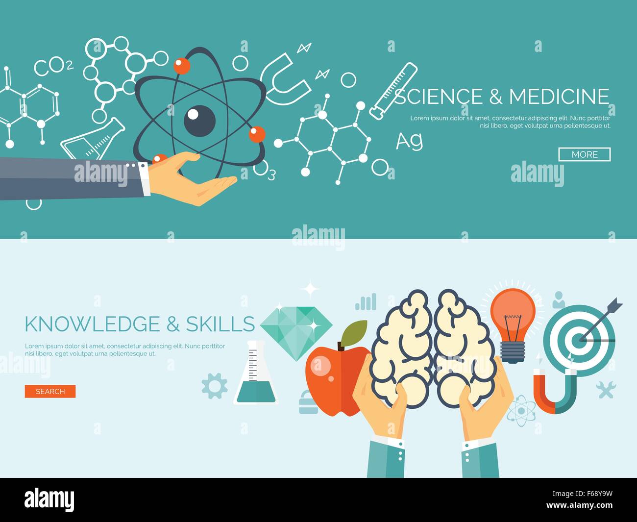 Vector illustration. Flat backgrounds set. Distance education ,learning ...