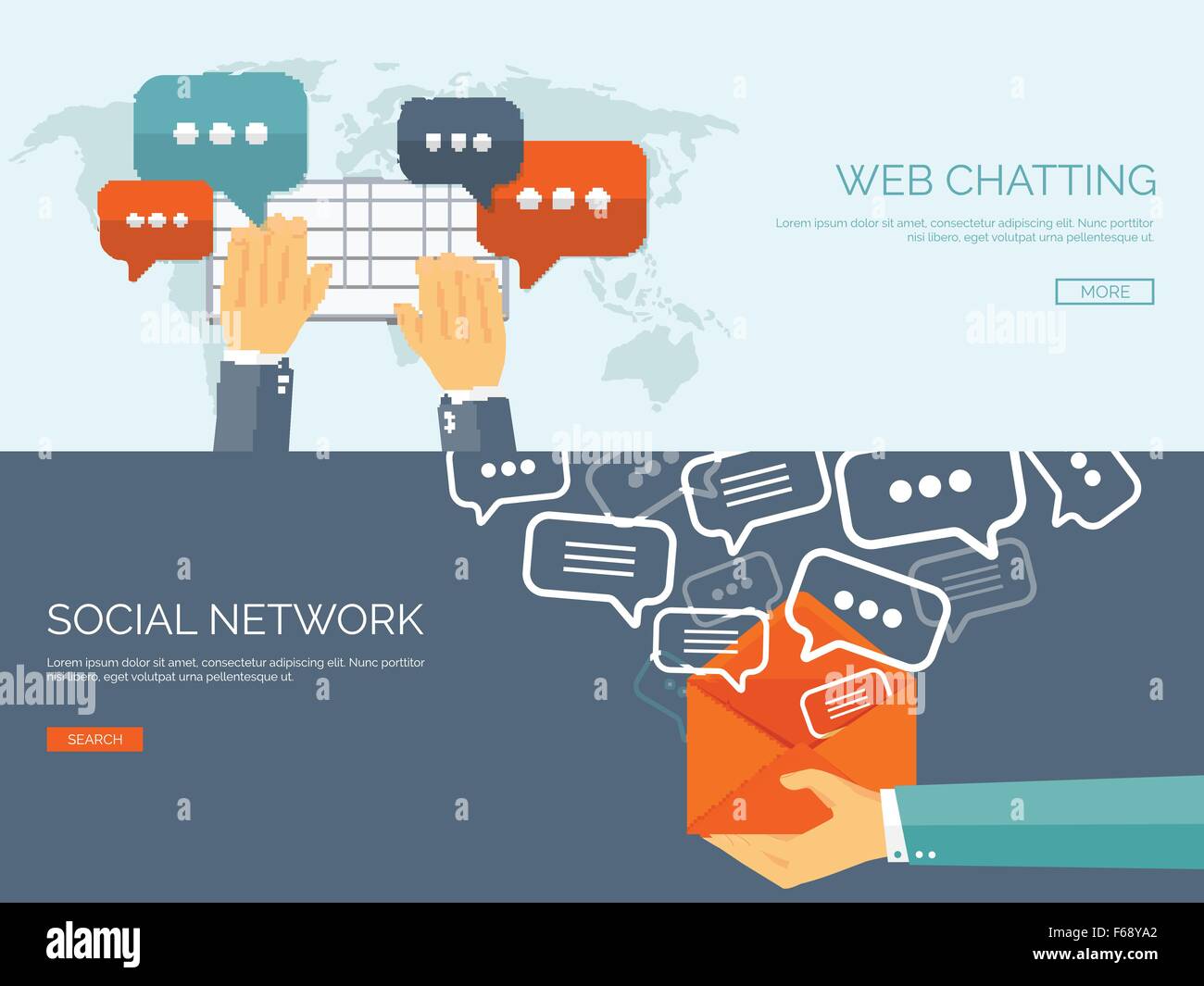 Vector illustration. Global communication. Social network , chatting ...