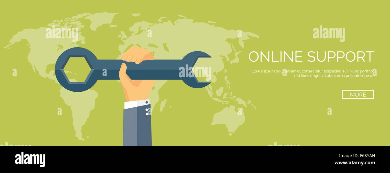 Vector illustration. Flat background. Web service. Mechanical tools ...