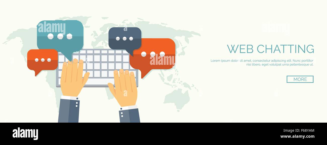 Vector illustration. Global communication. Social network ,chatting ...