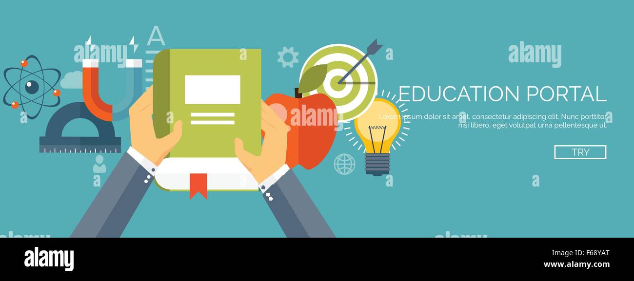 Vector illustration. Flat backgrounds set. Distance education ,learning ...