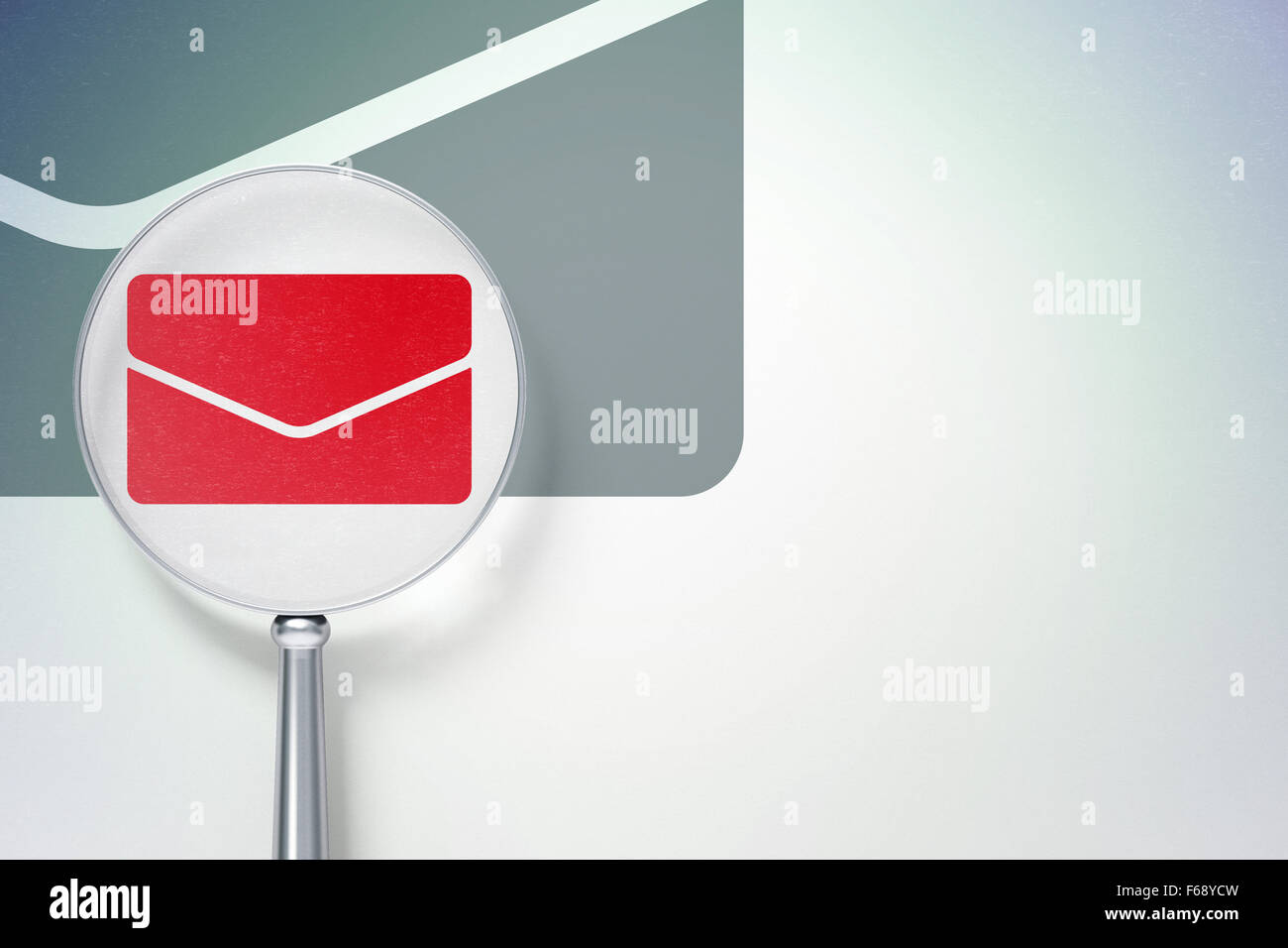 Business concept: Email with optical glass on digital background Stock ...