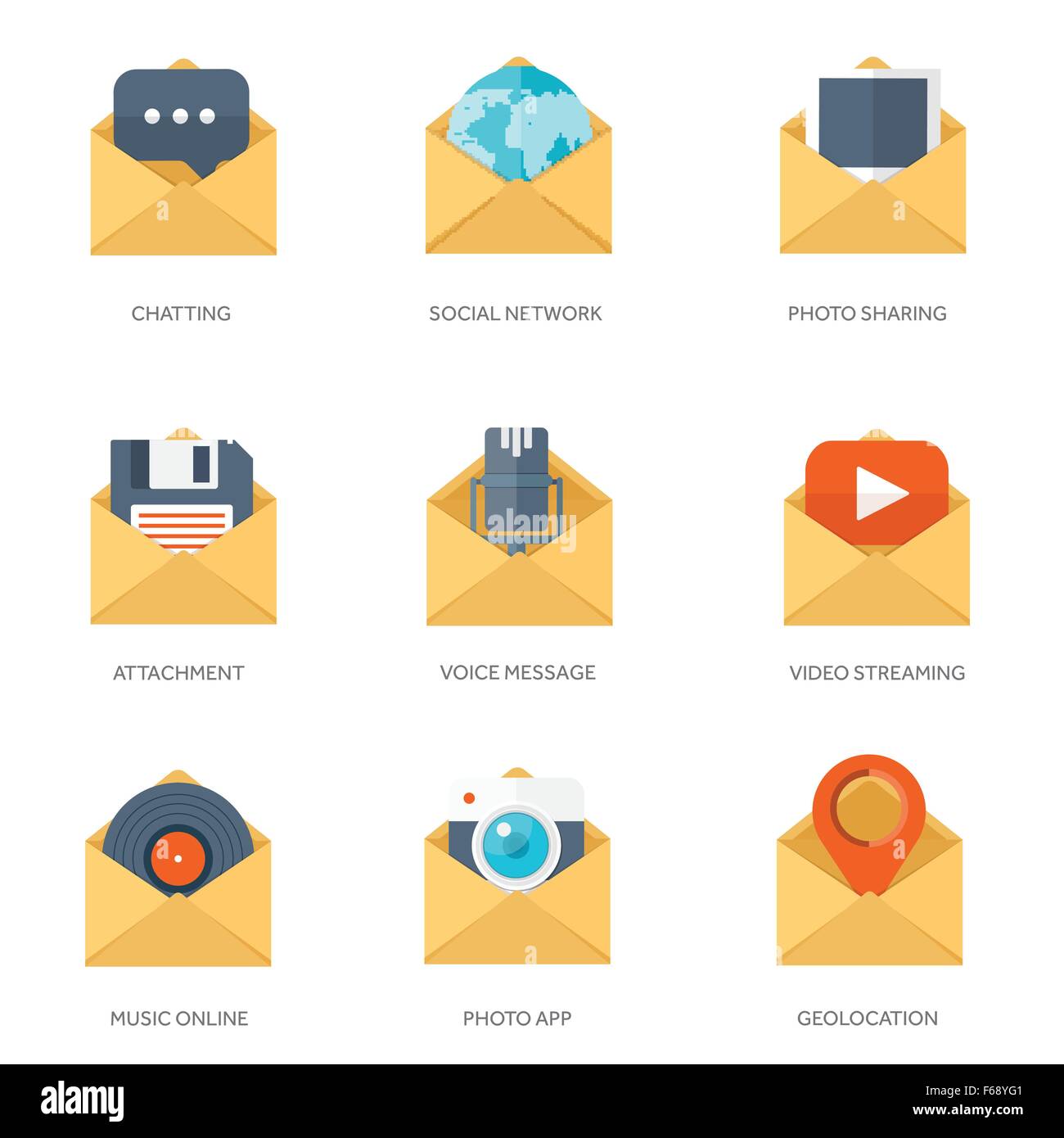 Vector illustration. Envelope icon. Letter, email. Message ...
