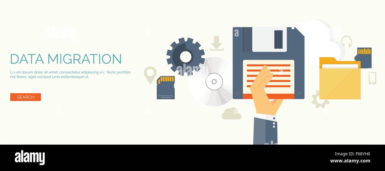 Vector illustration. Flat background. Computing, cloud technology. Data ...