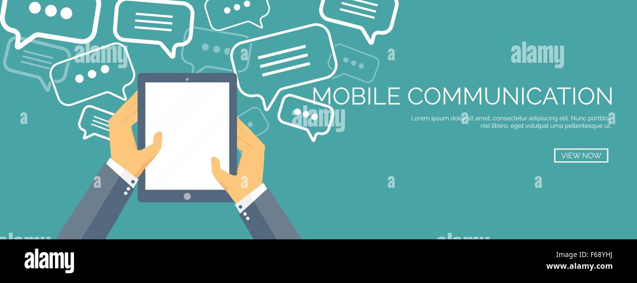 Vector illustration. Flat communication background. Social network ...