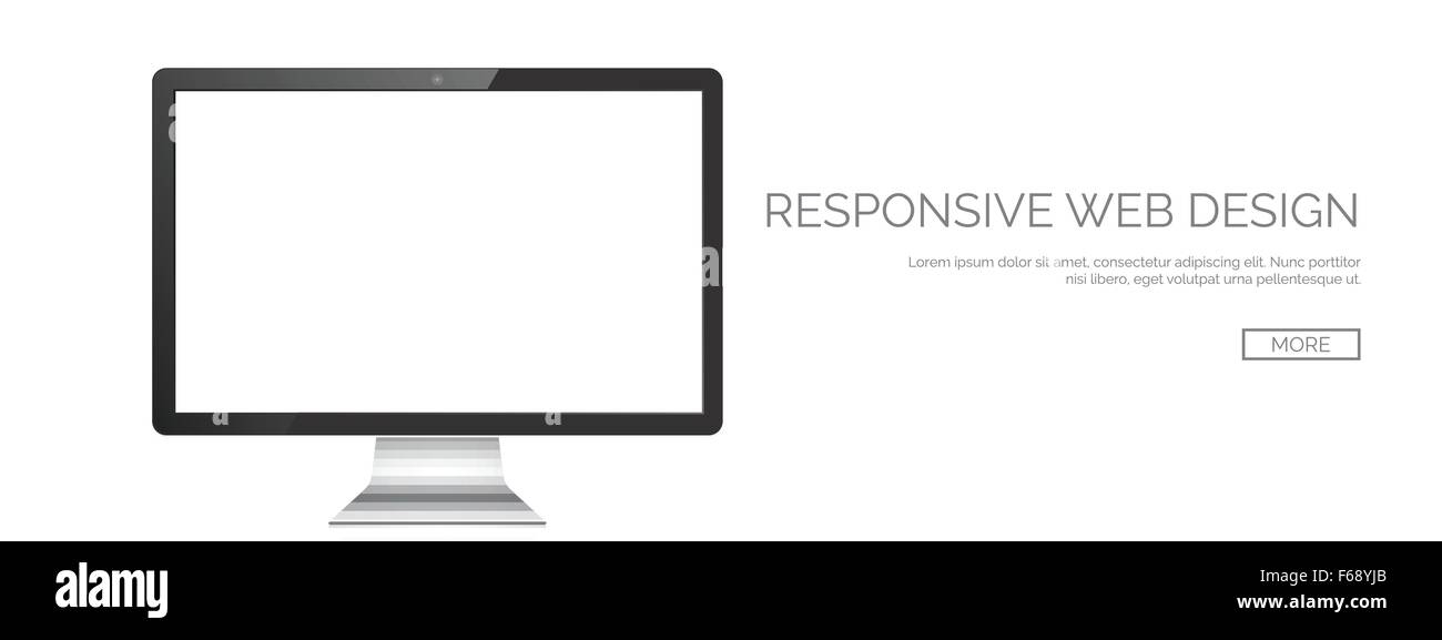 Vector illustration. Realistic monitor Stock Vector Image & Art - Alamy