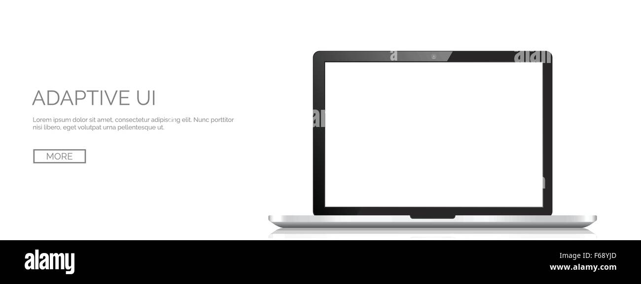 Vector illustration. Realistic laptop Stock Vector Image & Art - Alamy