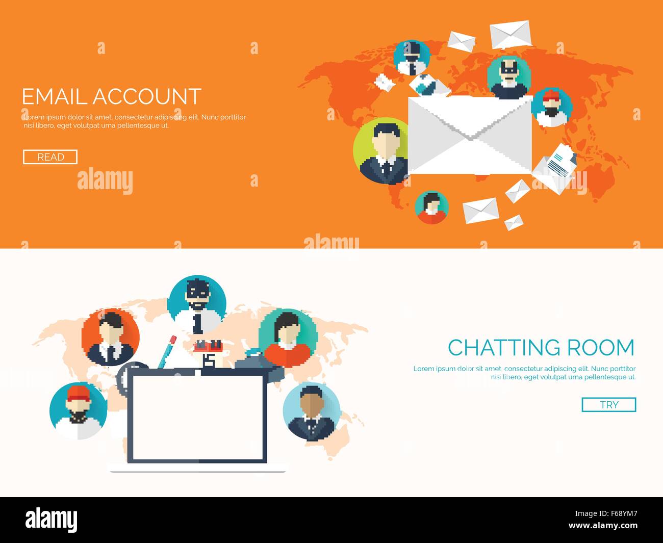 Vector illustration. Global communication. Social network ,chatting ...