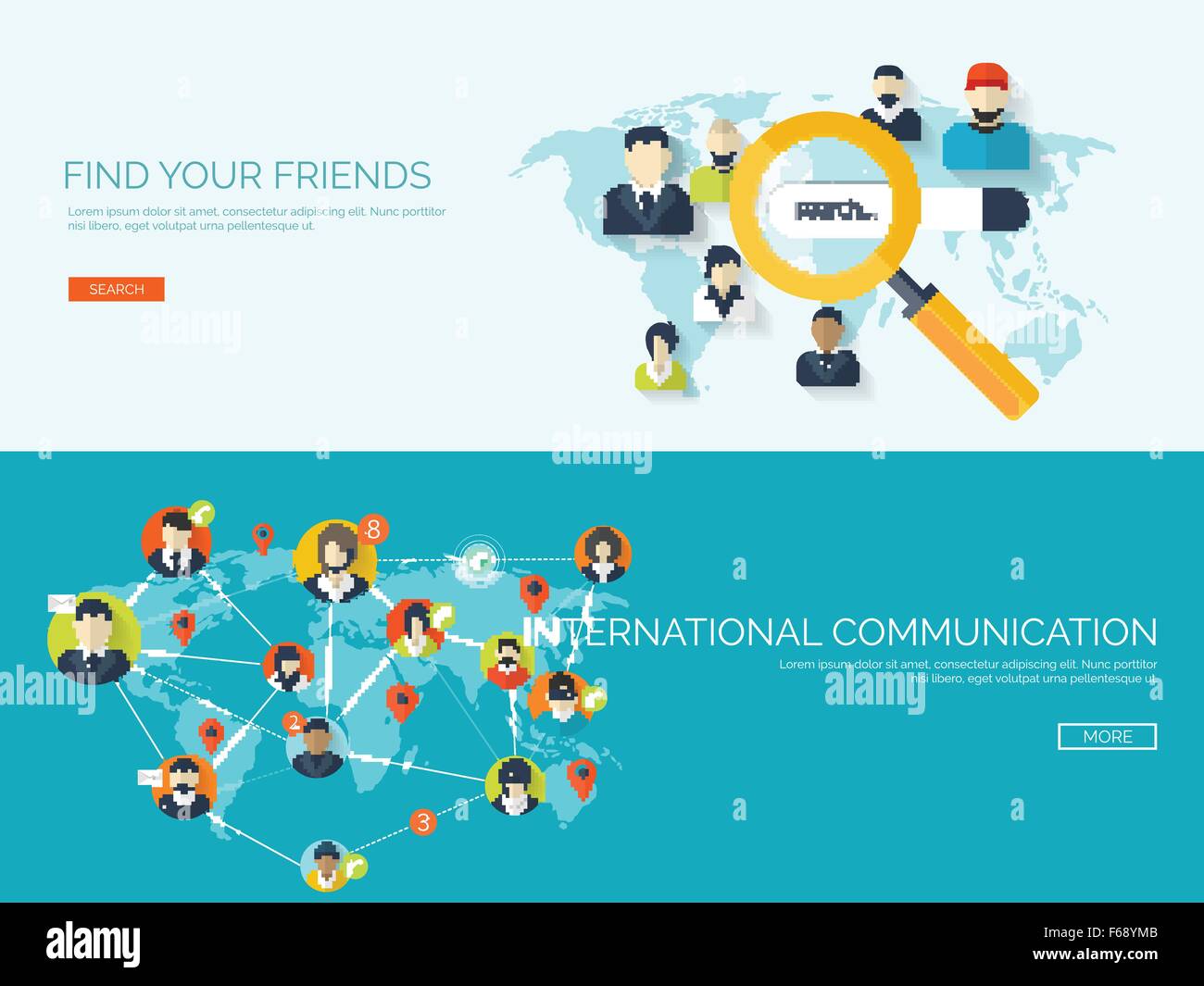 Vector illustration. Global communication. Social network ,chatting ...