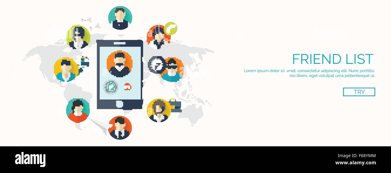 Vector illustration. Global communication. Social network ,chatting ...
