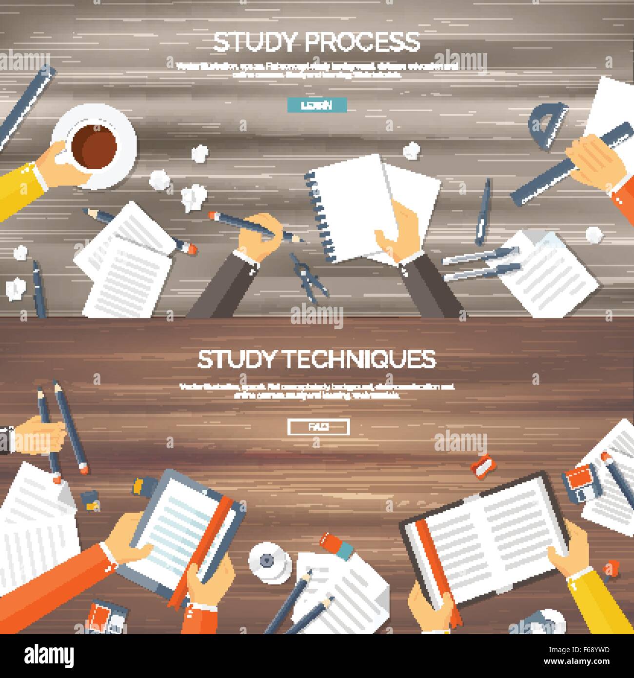Vector illustration. Flat backgrounds set. Distance education ,learning ...