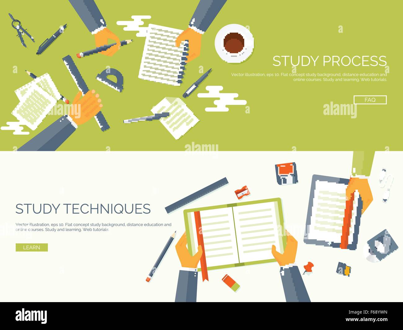 Vector illustration. Flat backgrounds set. Distance education ,learning ...