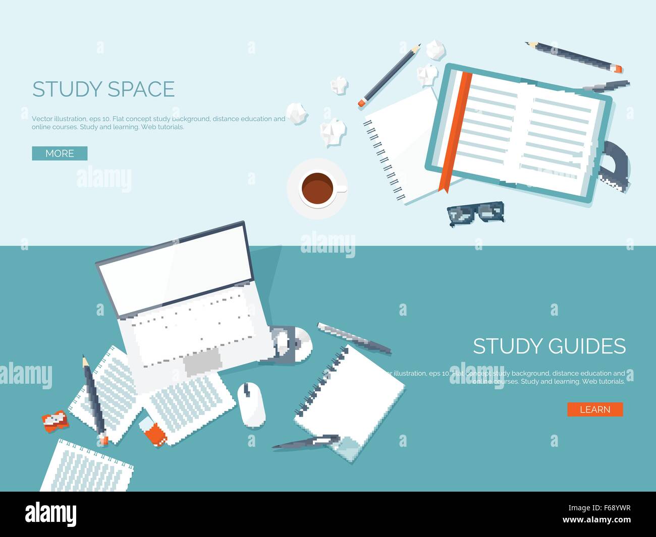 Vector illustration. Flat backgrounds set. Distance education ,learning ...