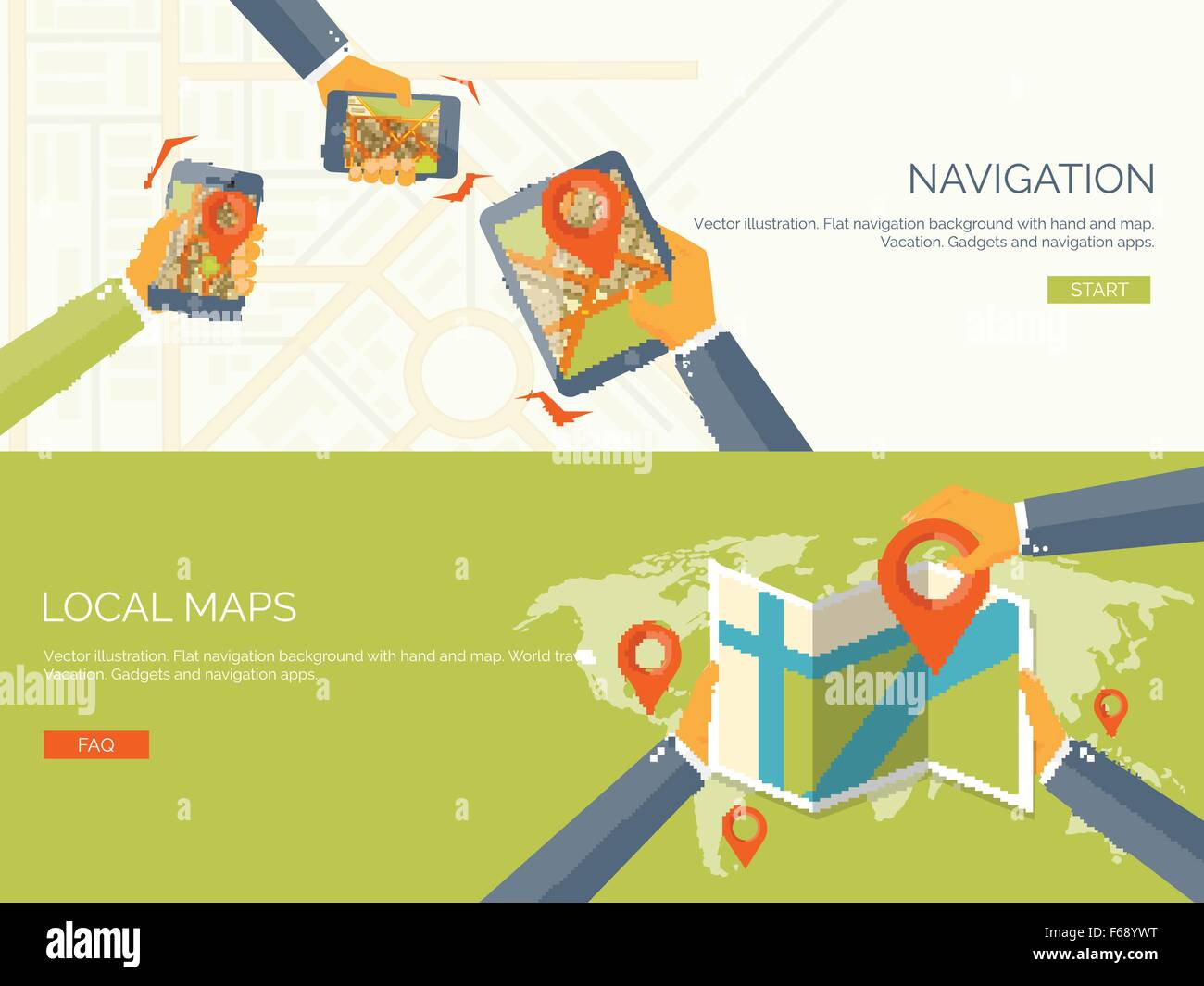 Vector illustration. Flat background. Navigation ,traveling. Map ...