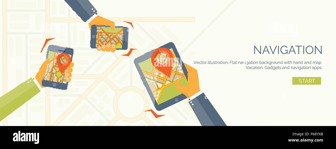 Vector illustration. Flat background. Navigation ,traveling. Map ...