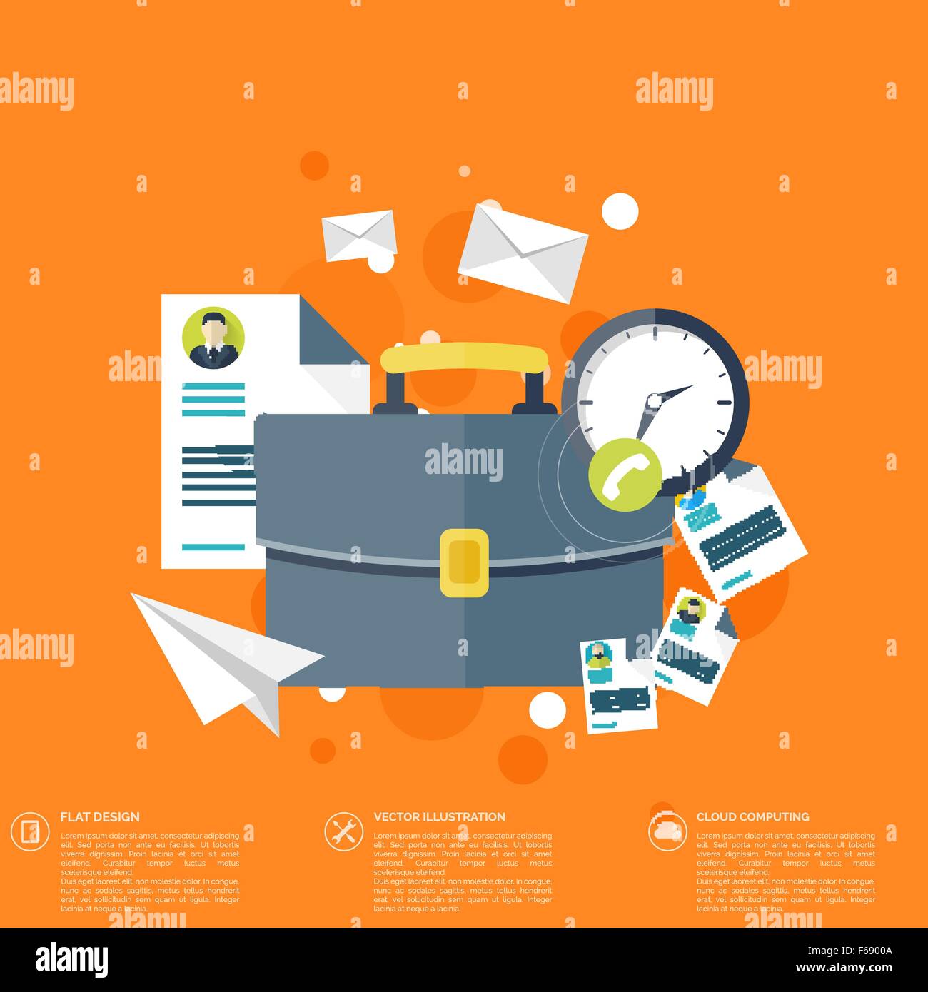 Flat background with papers.Temwork concept. Global communication and ...