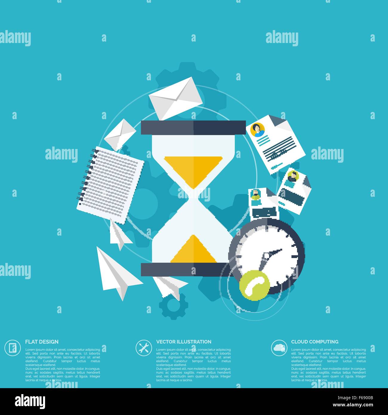 Sand clock flat icon. World time concept. Business background. Internet ...