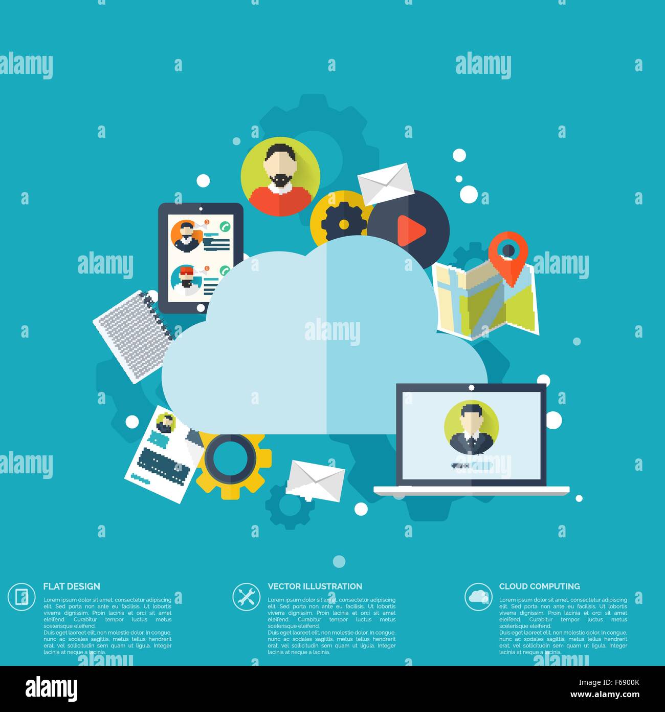 Flat Cloud Computing Background Data Storage Network Technology