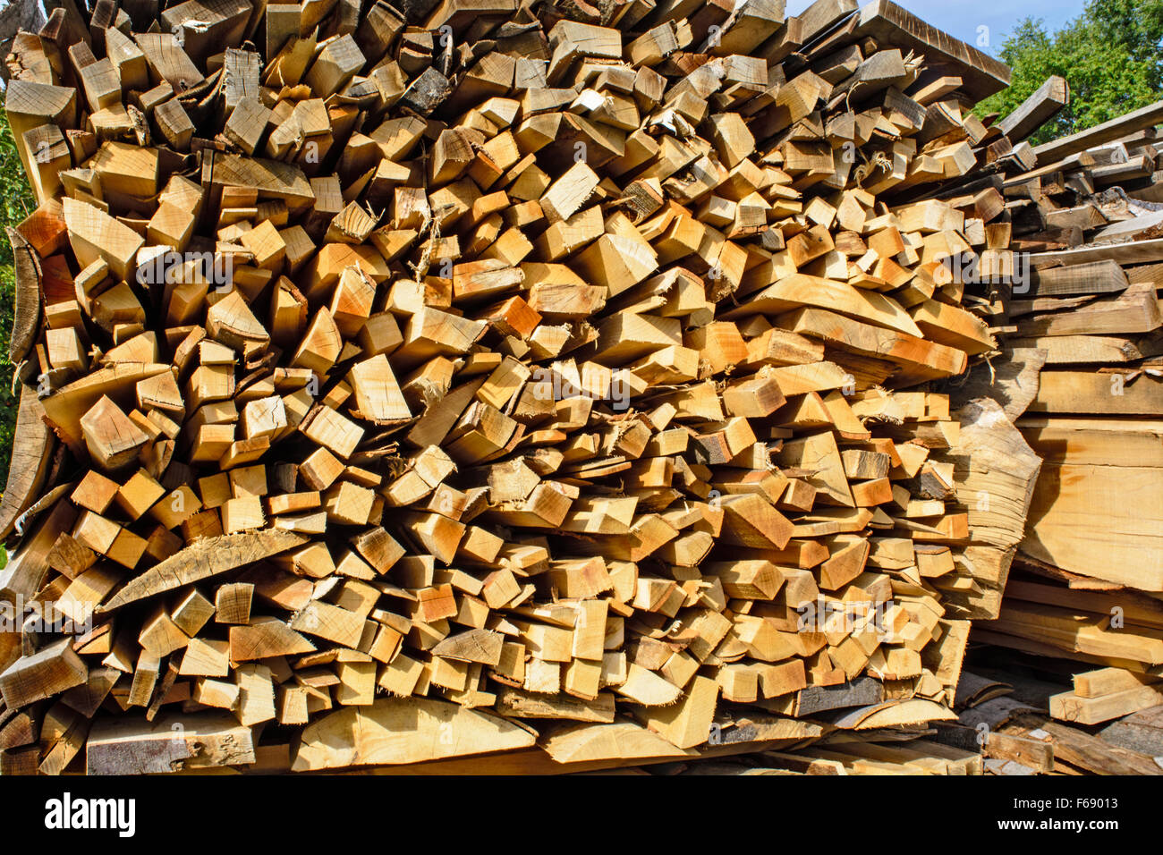 Wood at the depot, cut the log and ready for sale Stock Photo - Alamy