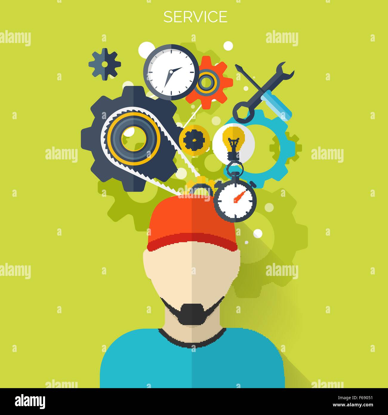 Flat repair service background. Mechanic service concept. Web site ...