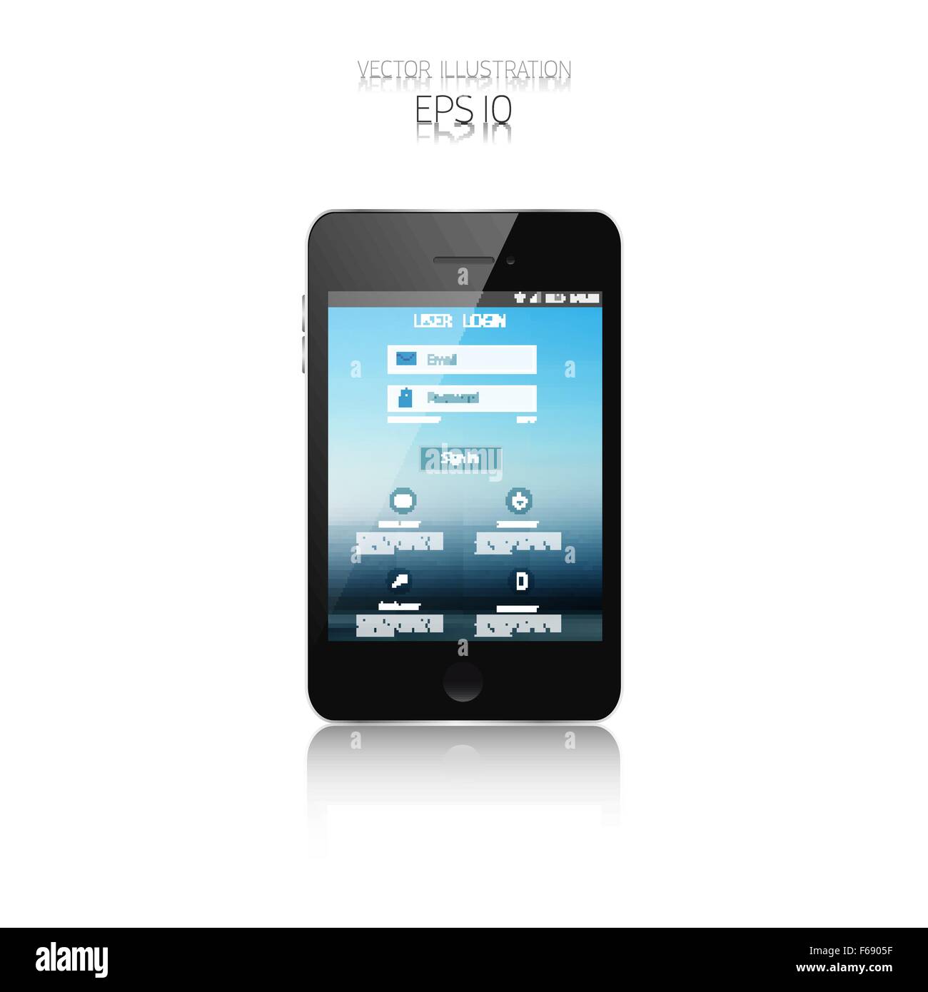 Phone screen mockup glass Stock Vector Images - Alamy