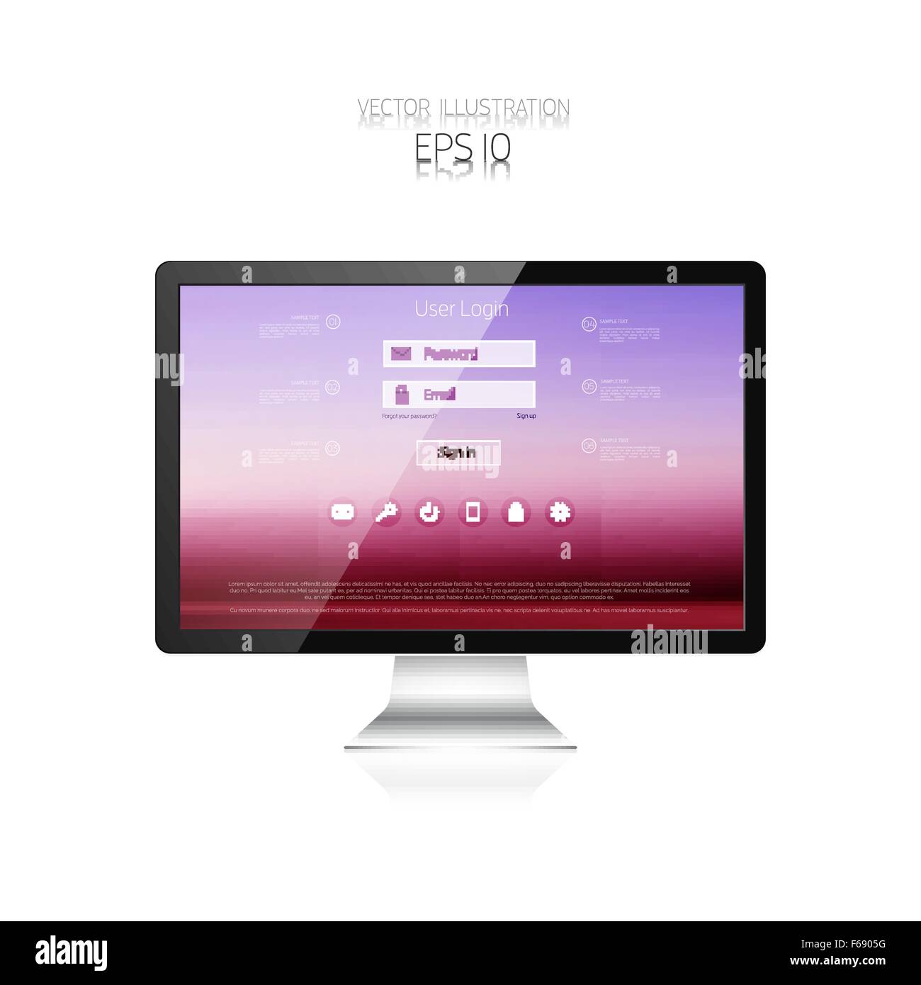 Realistic detalized flat monitor Stock Vector Image & Art - Alamy